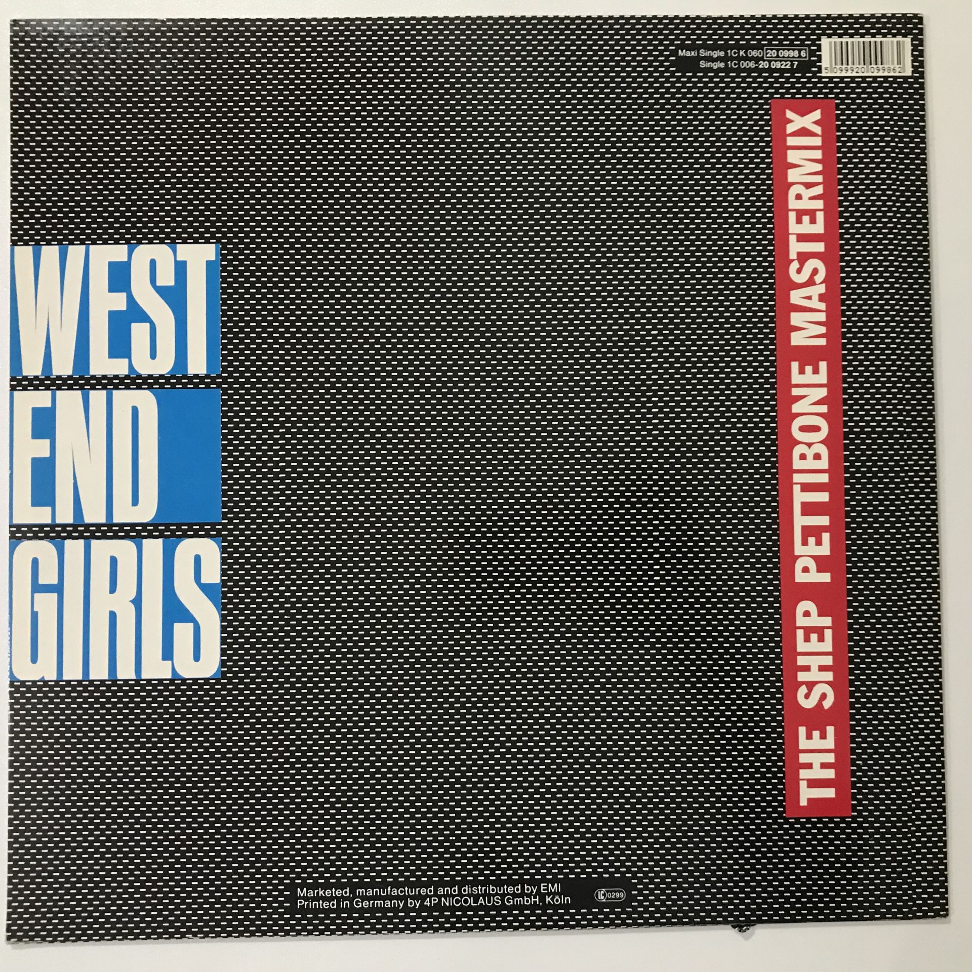 Pet Shop Boys ‎– West End Girls (The Shep Pettibone Mastermix) Plak, CD ...