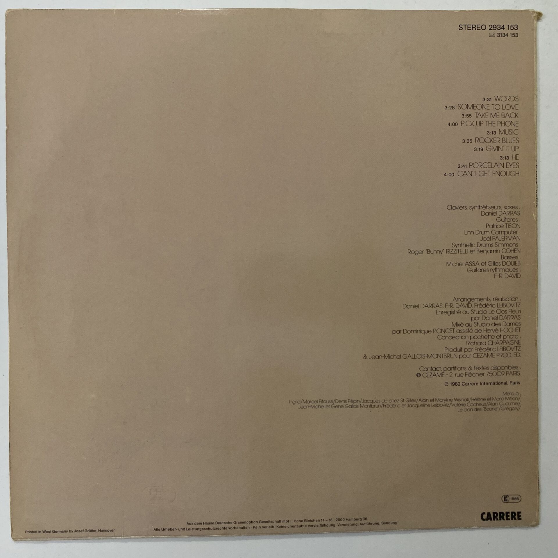 F.R. David – Words Plak, CD, DVD Satın Al