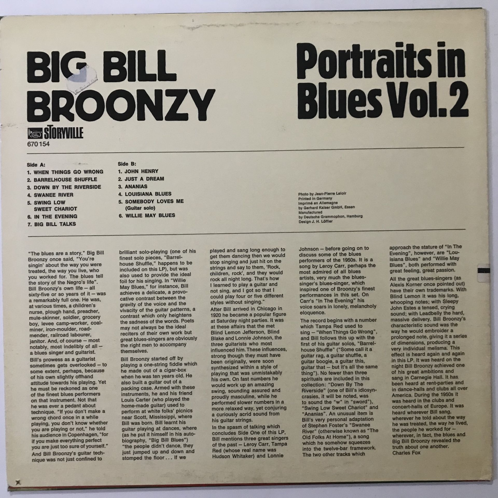 Big Bill Broonzy – Portraits In Blues Vol.2 Plak, CD, DVD Satın Al