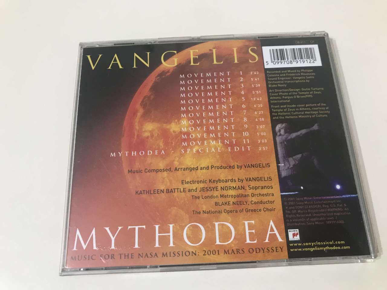 Vangelis – Mythodea (Music For The NASA Mission: 2001 Mars Odyssey ...