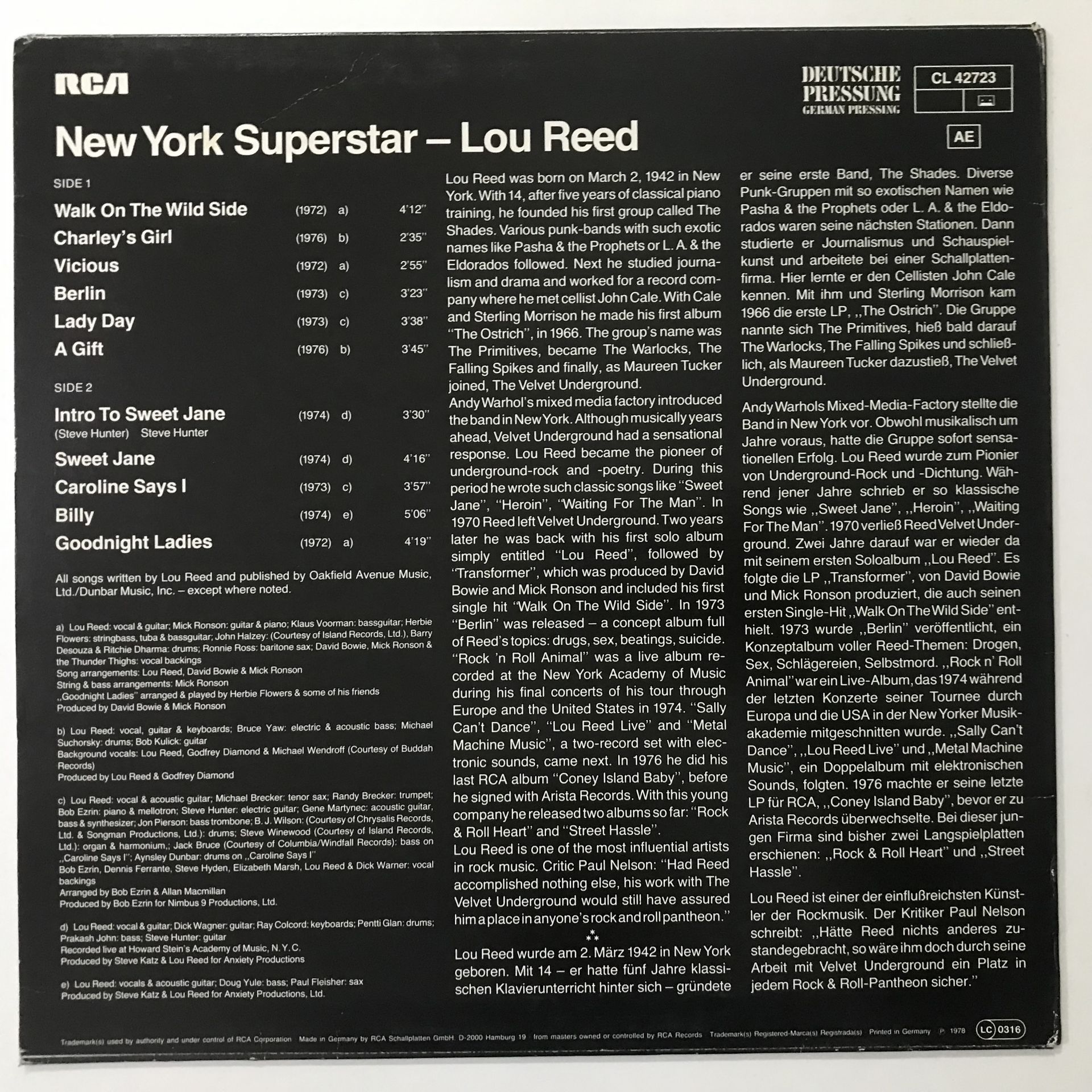 Lou Reed – New York Superstar Plak, CD, DVD Satın Al