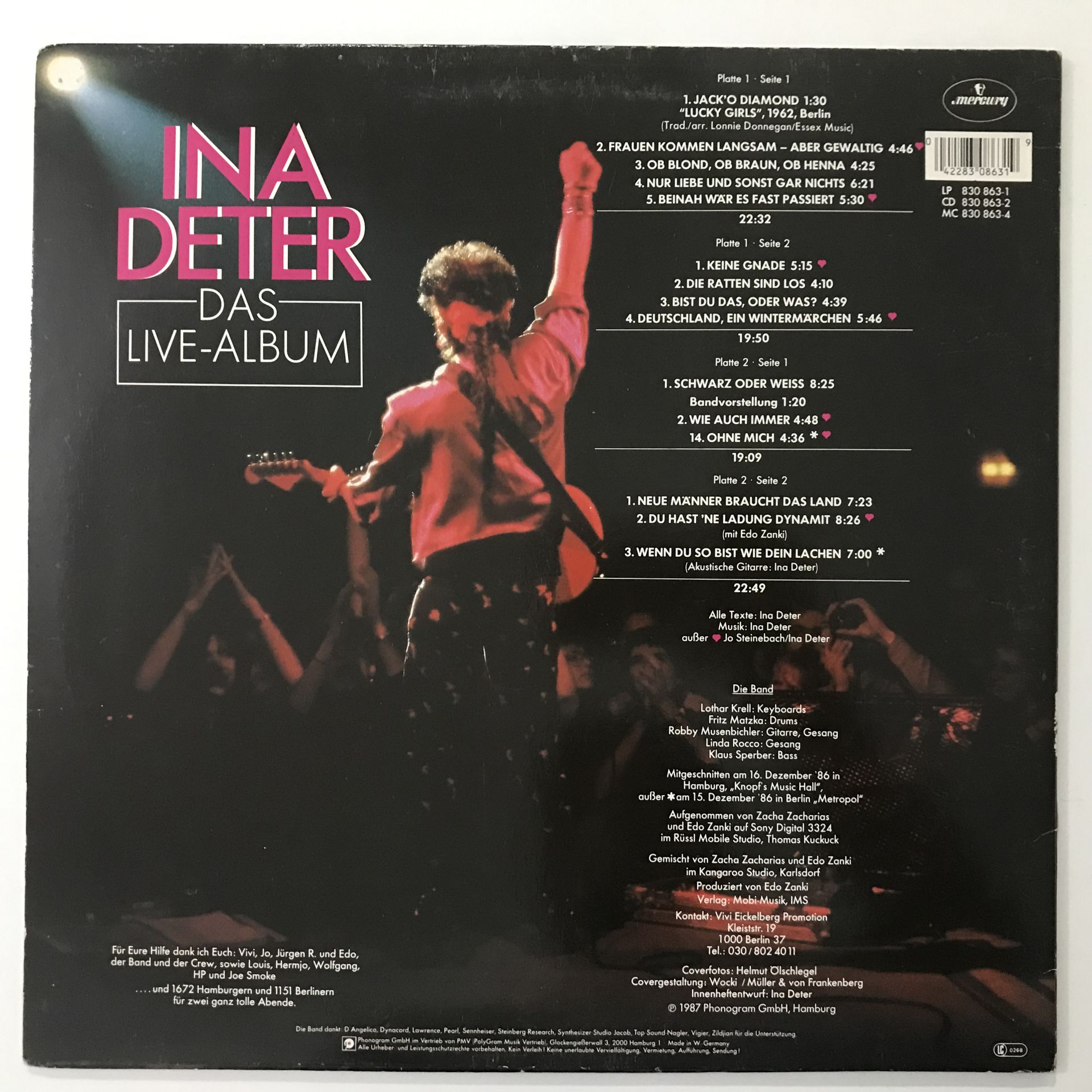 Ina Deter – Das Live-Album 2 LP Plak, CD, DVD Satın Al