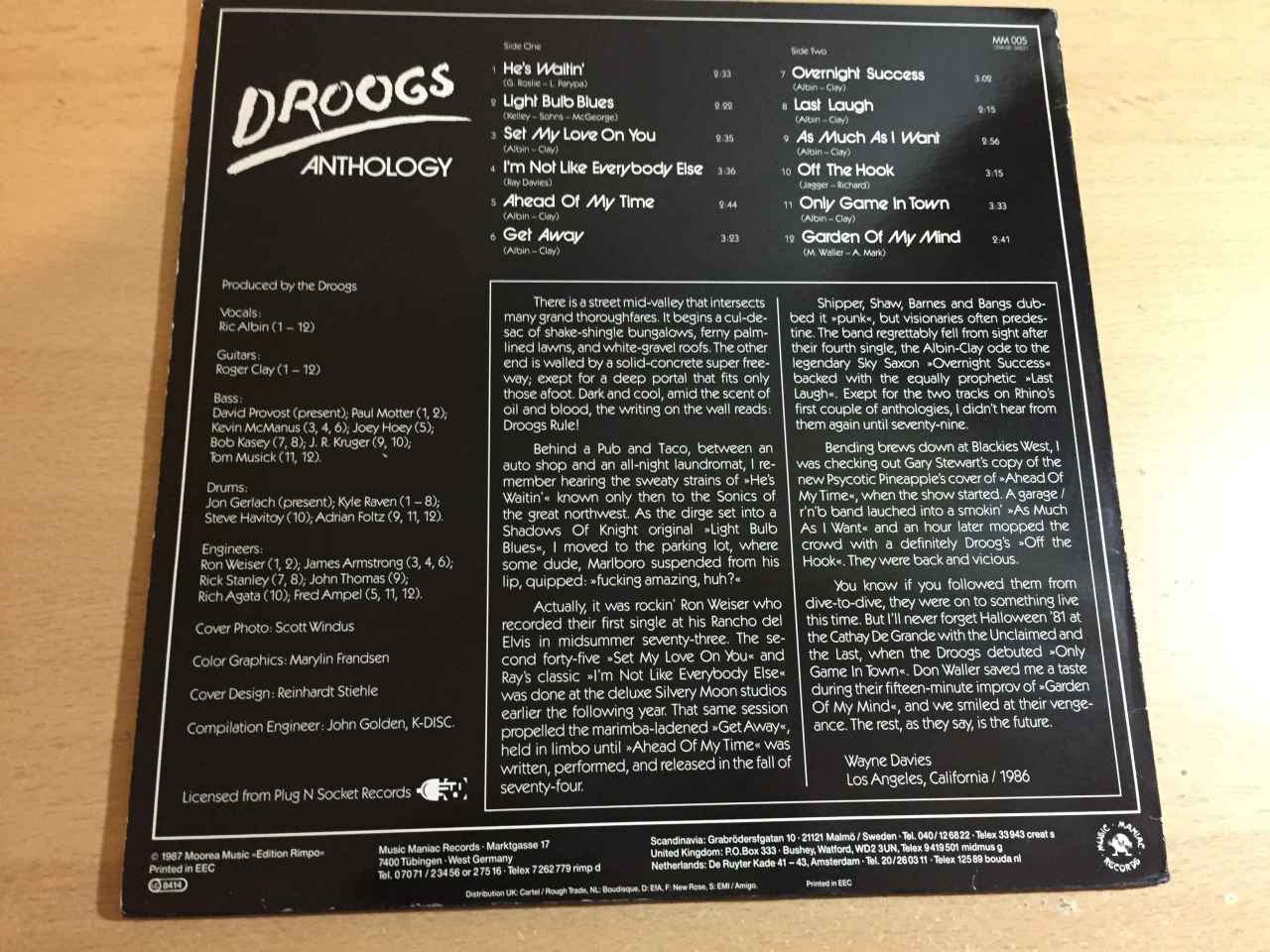 Droogs ‎– Anthology Plak, CD, DVD Satın Al
