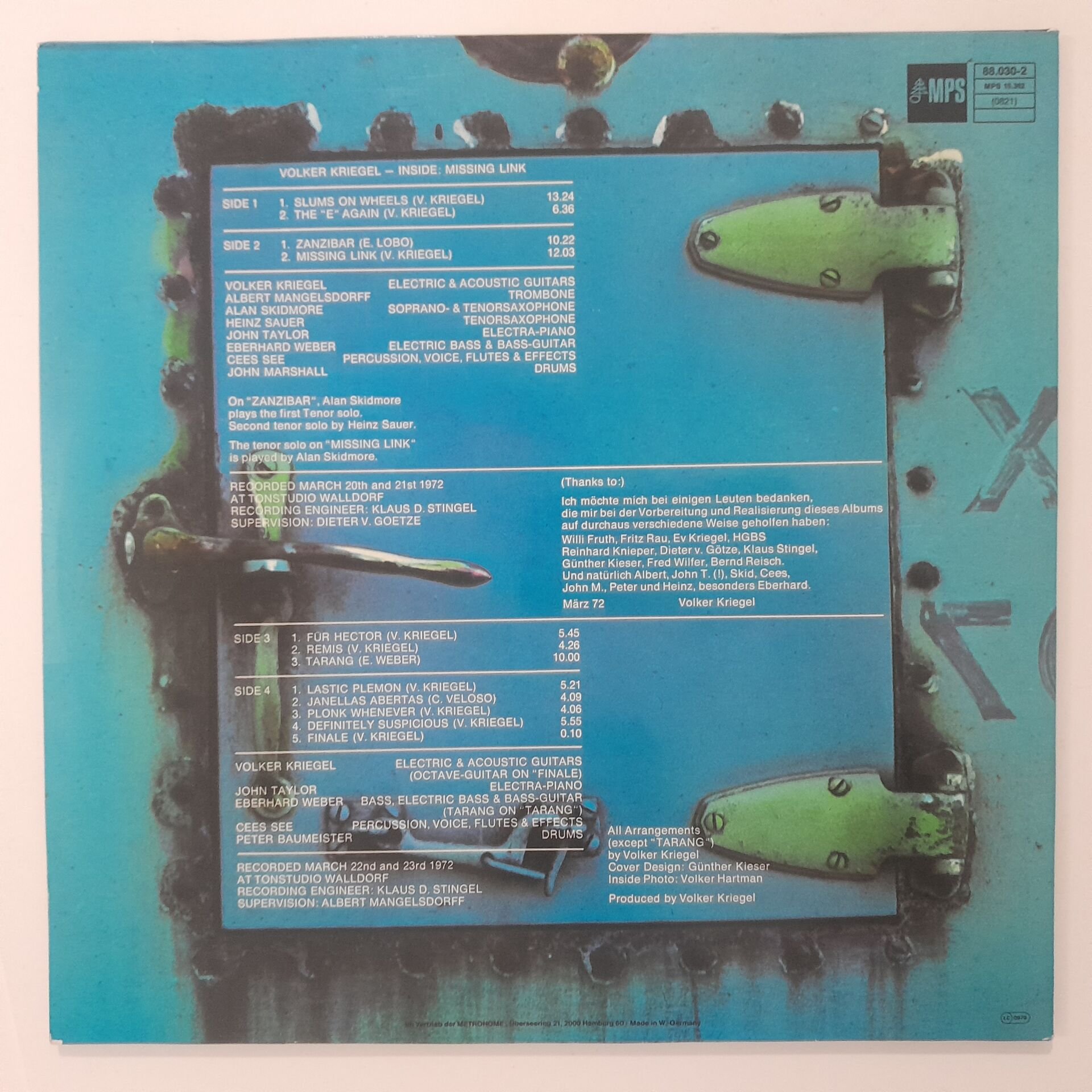 Volker Kriegel – Inside: Missing Link 2 LP Plak, CD, DVD Satın Al