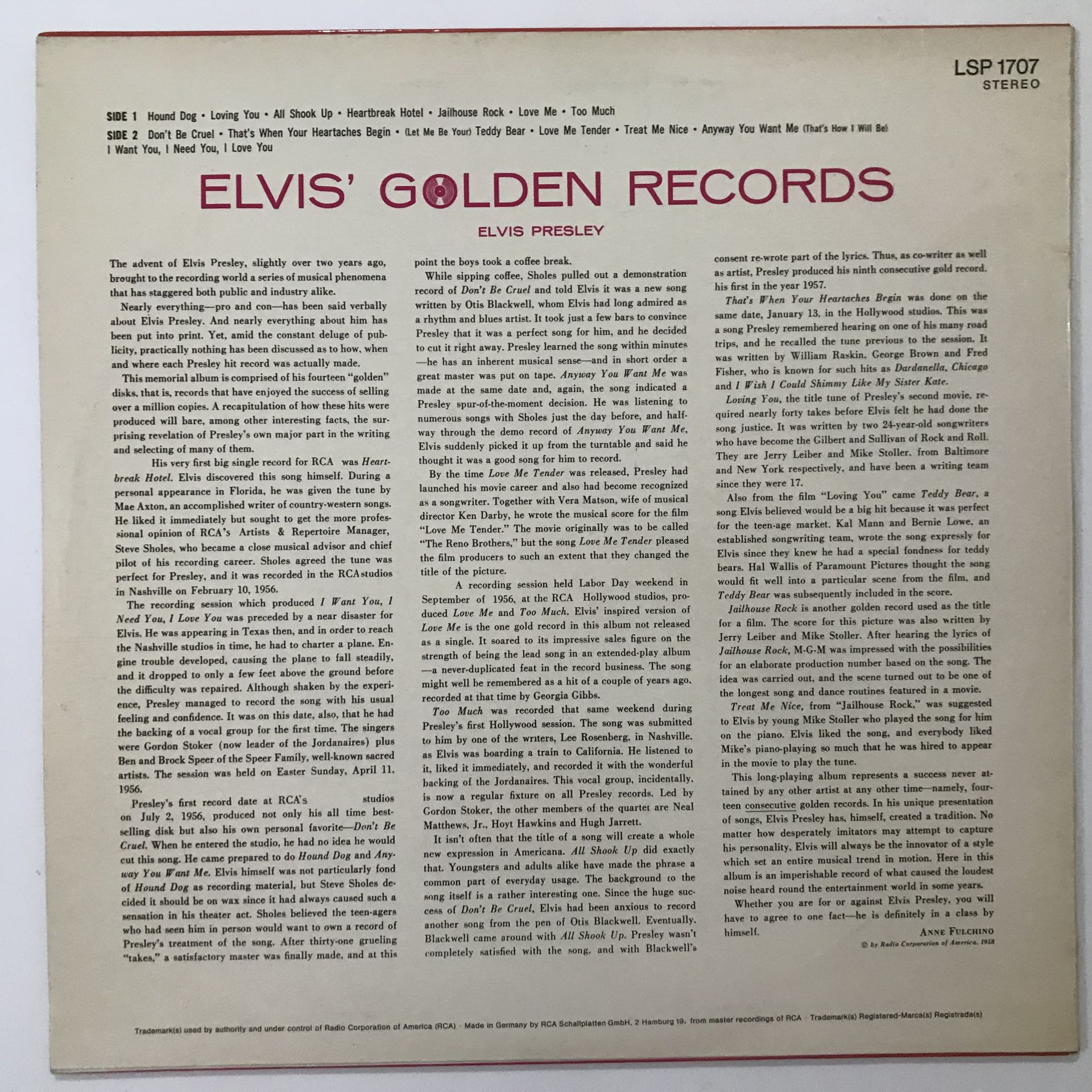 Elvis Presley – Elvis' Golden Records Volume 1 Plak, CD, DVD Satın Al