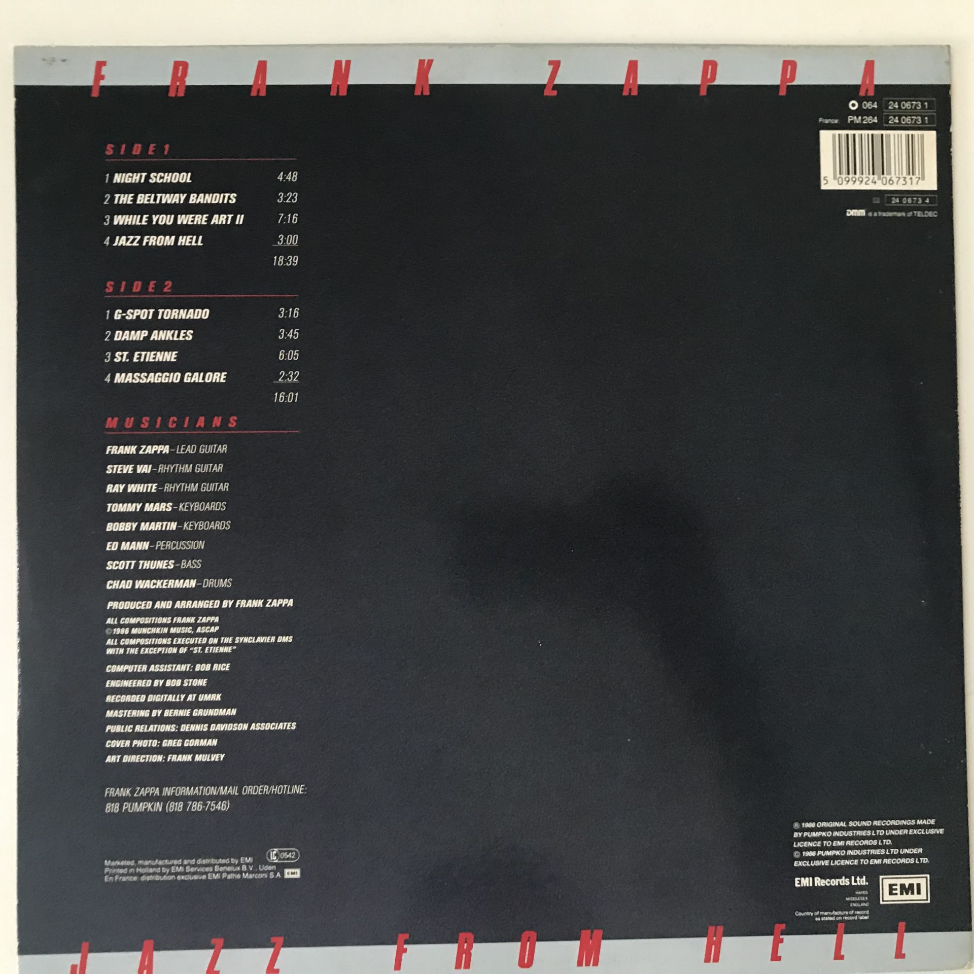 Frank Zappa – Jazz From Hell Plak, CD, DVD Satın Al